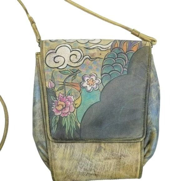 Jane Yoo | Bags | Vtg Eastern Hand Painted Leather Purse Jane Yoo ...